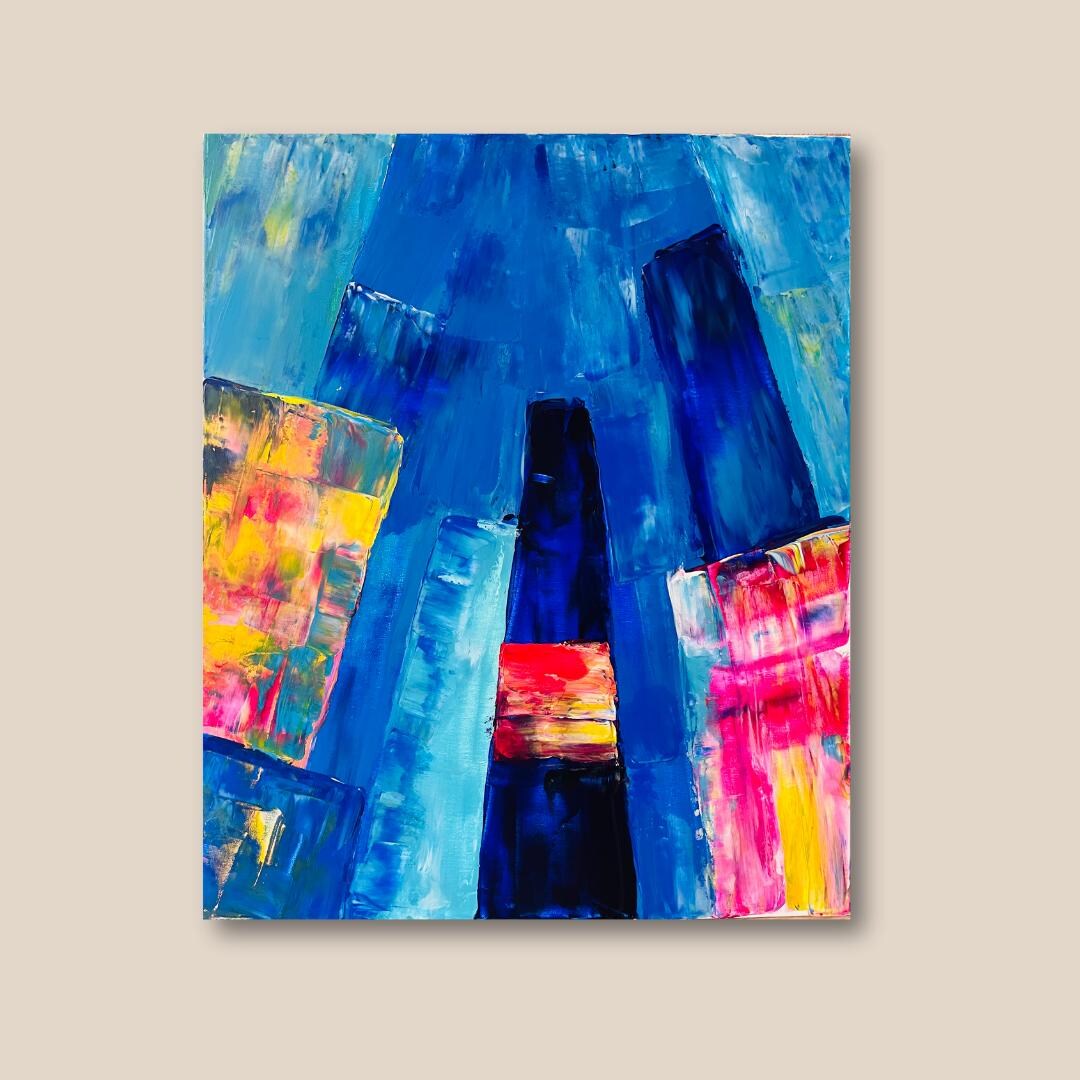 Times Square. Abstract Acrylic Painting on Canvas. - Etsy