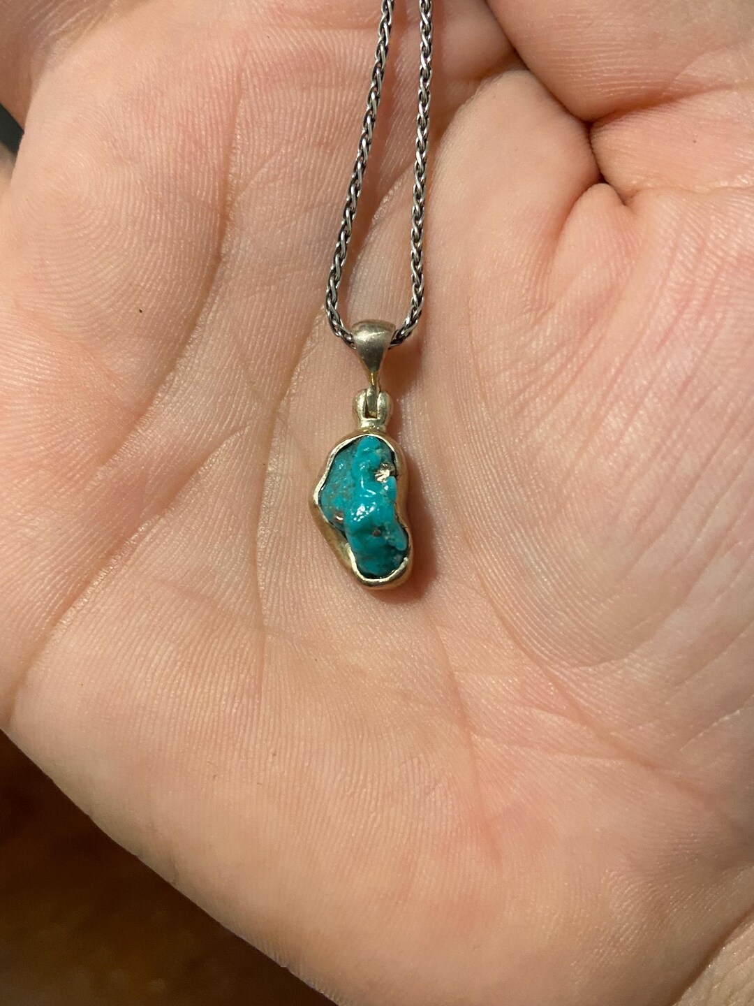 Turquoise W/ Pyrite Inclusions Necklace (s925) - Etsy