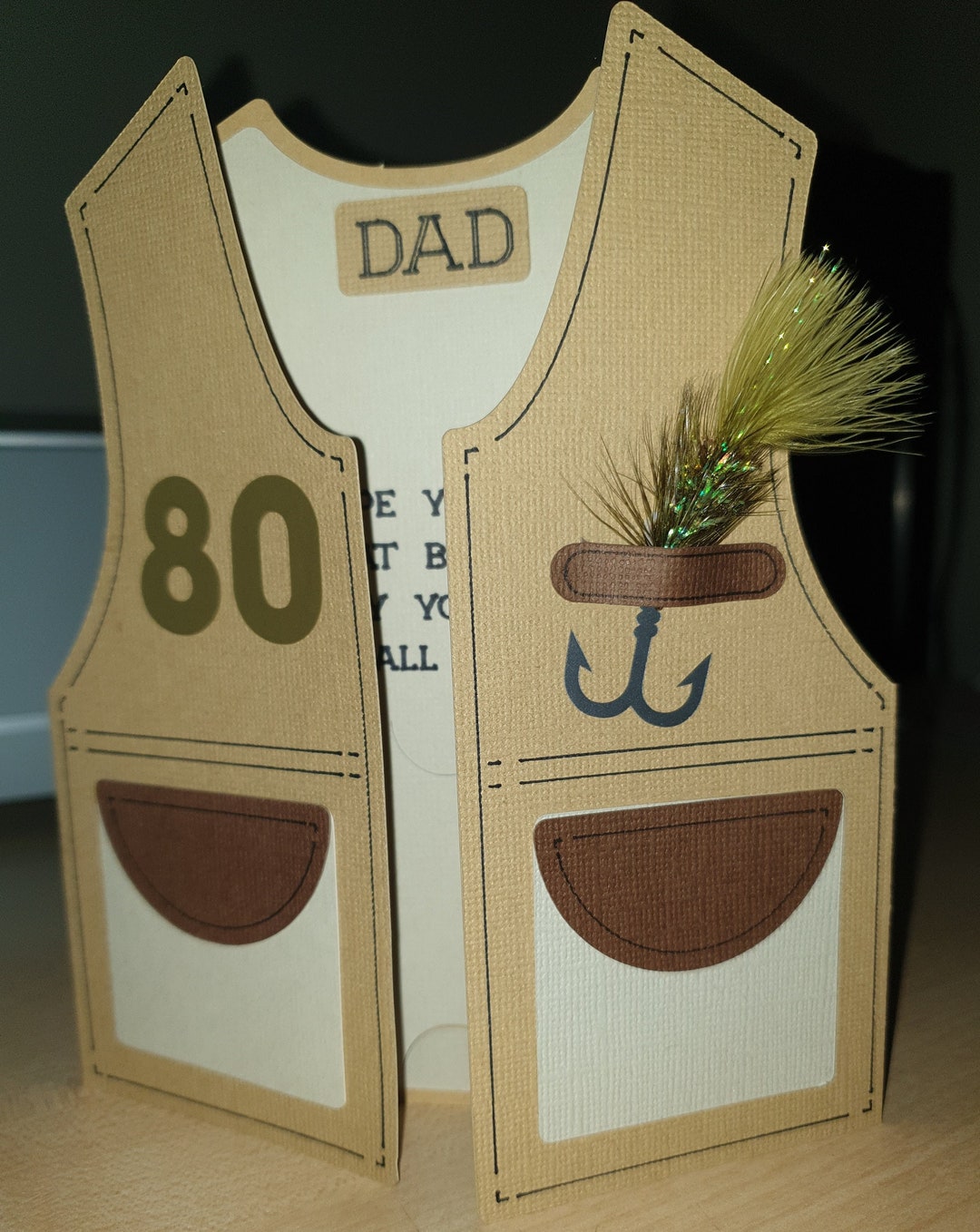 Fishing Vest Card - SVG Template - Etsy