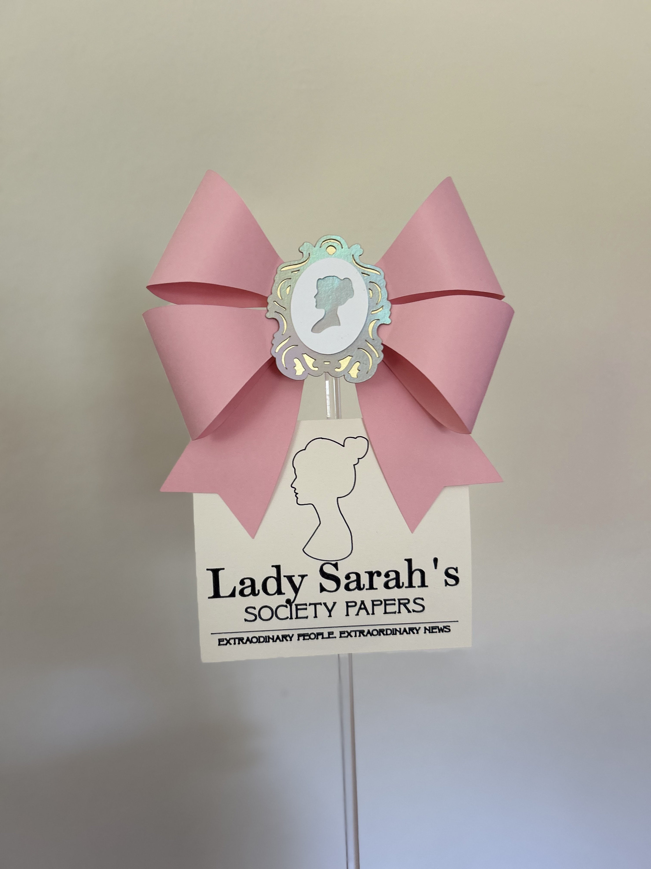 Bridgerton Inspired Cake Topper Pink Bow - Etsy