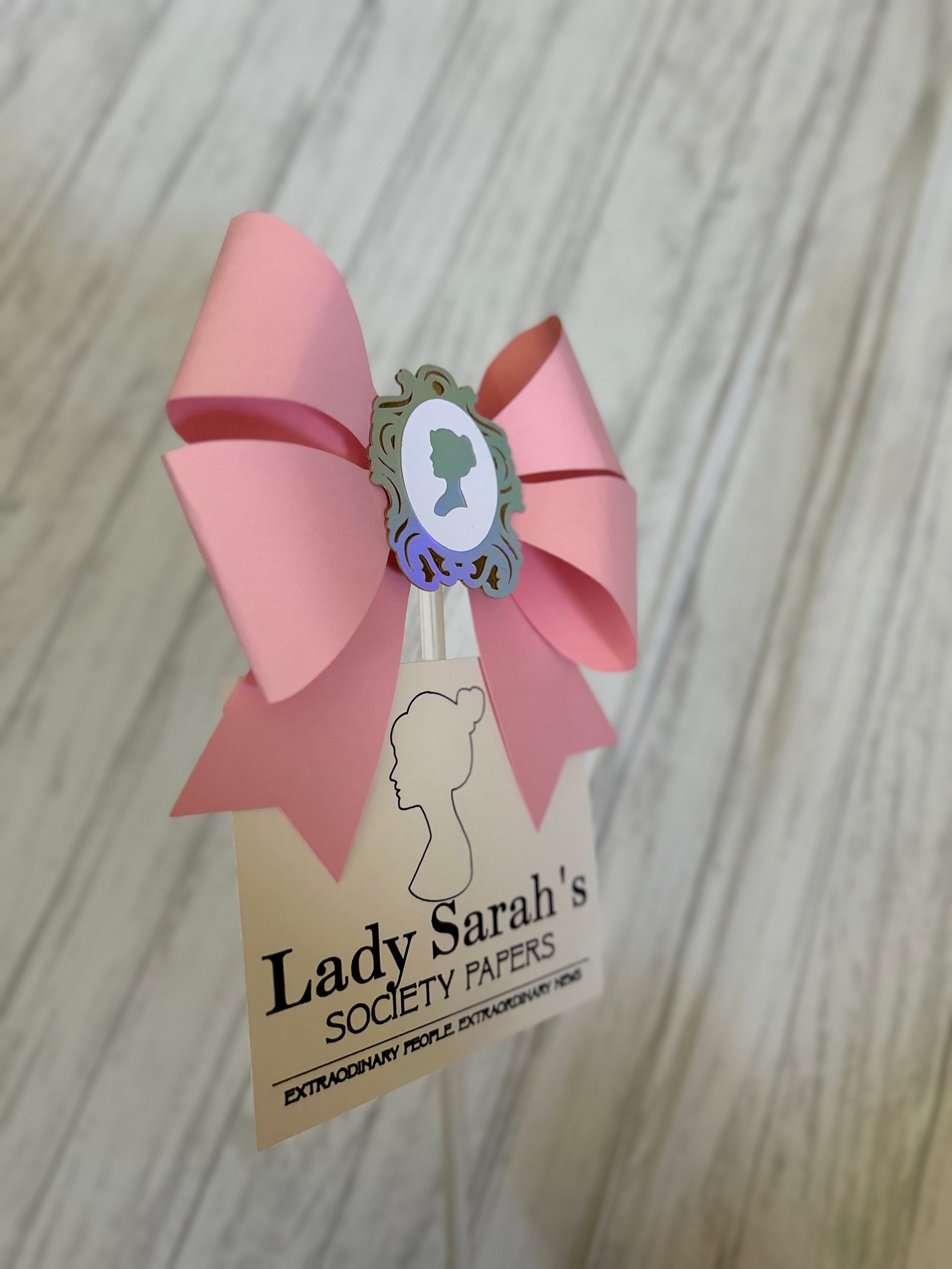 Bridgerton Inspired Cake Topper Pink Bow - Etsy