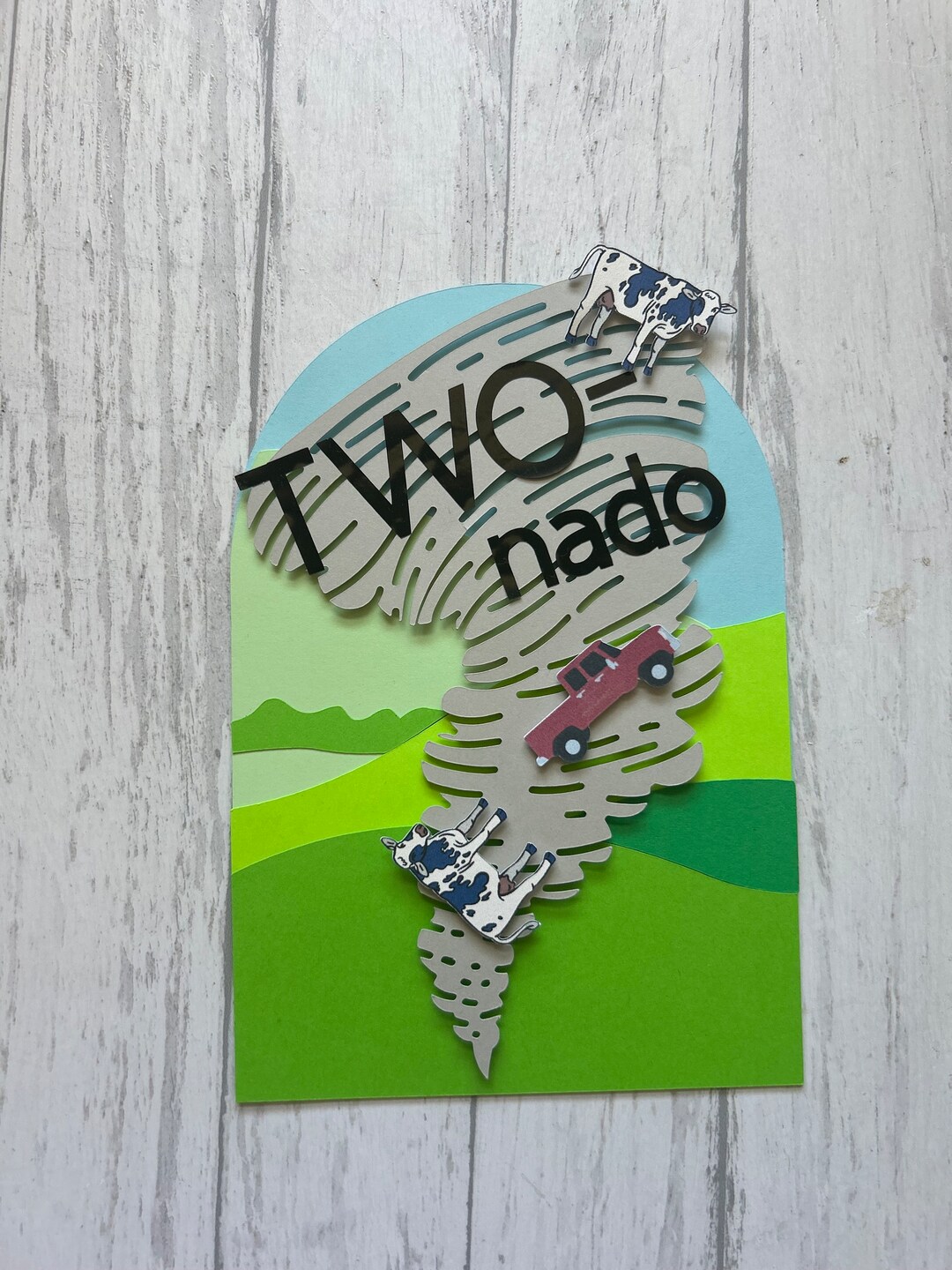 Two-nado Tornado Twister Farm Cake Topper - Etsy