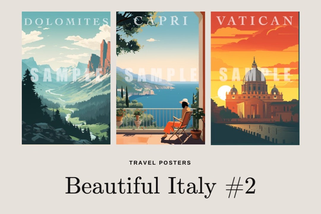 20 Unique Travel Posters - Beautiful Italy #2 - Etsy