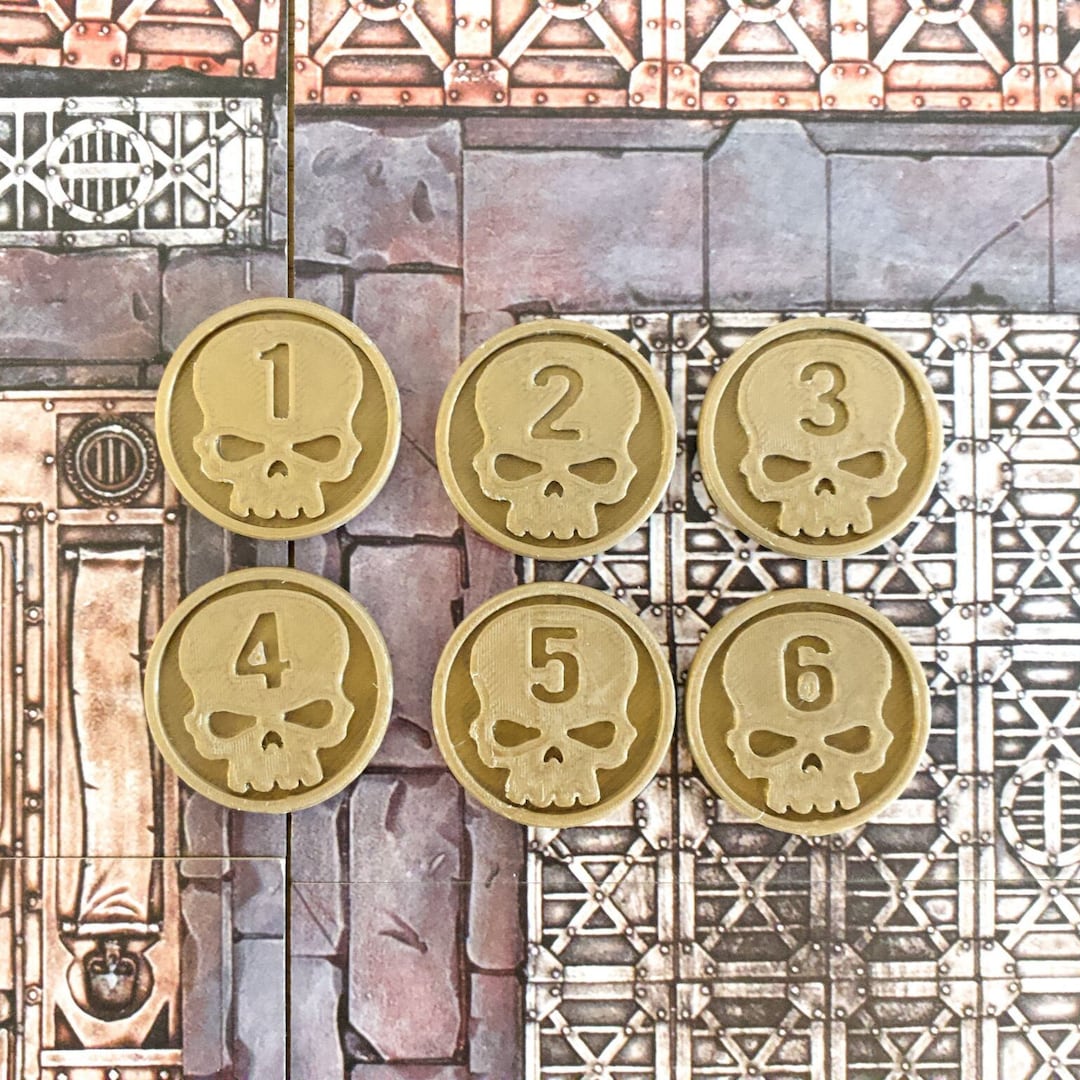 Objective Marker Tokens, Skulls Pattern for Warhammer 40k, Kill Team ...