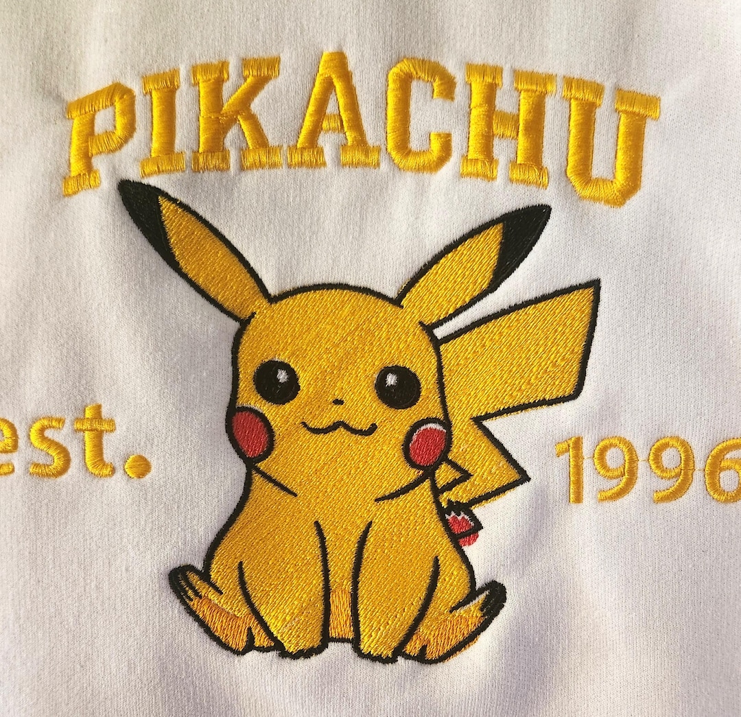 Anime Pikachu Embroidered Sweatshirts. Child, Adult and Toddler Sizes ...