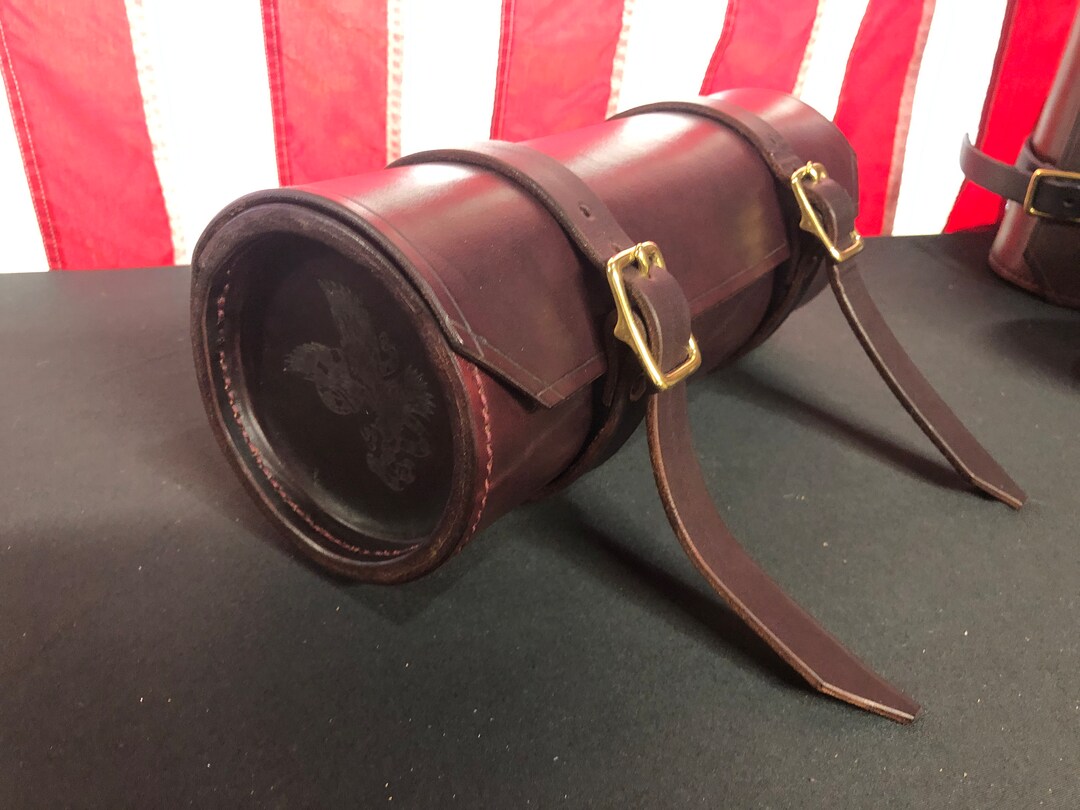 Leather Fork Bag - Motorcycle Tool Bag - Sissy Bar Bag - 12"x4" - 10 Oz ...
