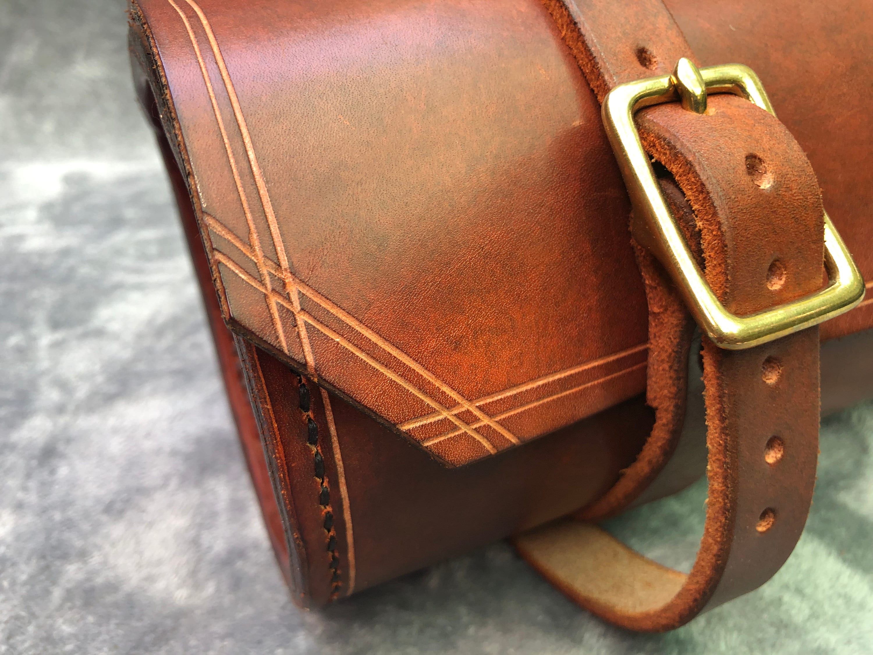Leather Fork Bag - Vintage Brown - Sissy Bar Bag - Motorcycle Tool Bag ...