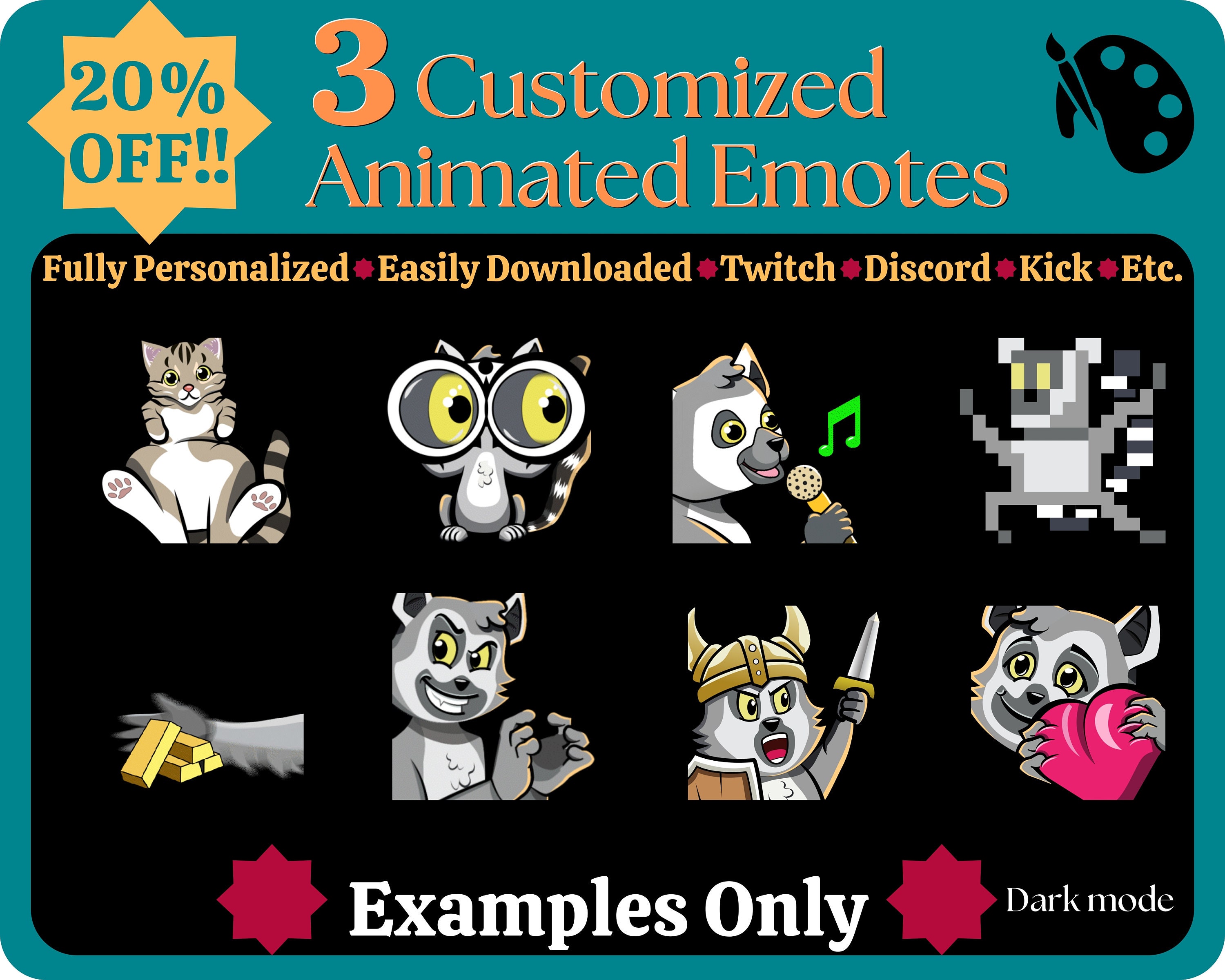 Custom Animated Emotes Animation Emoji for Twitch Discord Kick Graphics ...