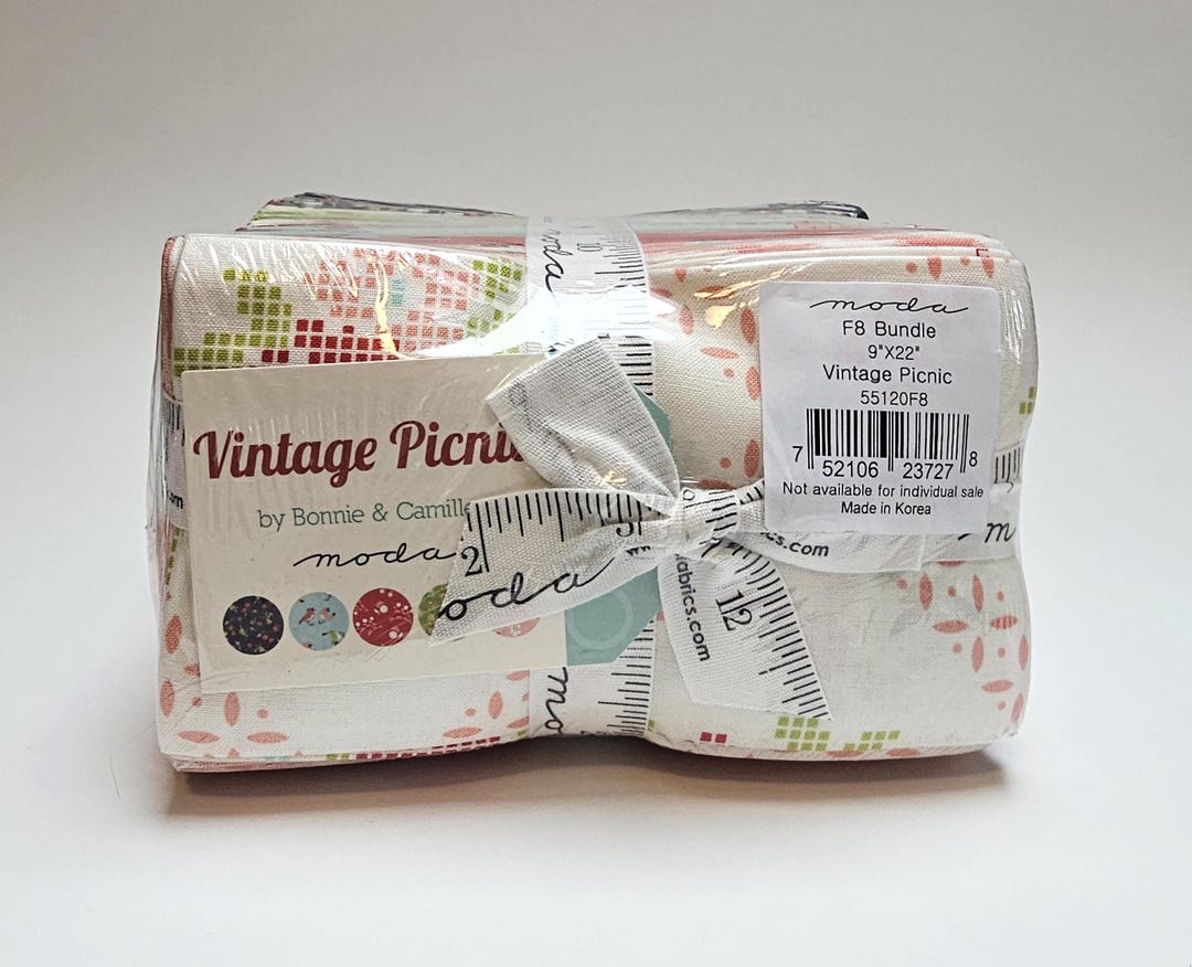 Vintage Picnic Fat Eighth Bundle 40 Pcs Bonnie and Camille Moda Rare Out of Print Precut Cotton ...