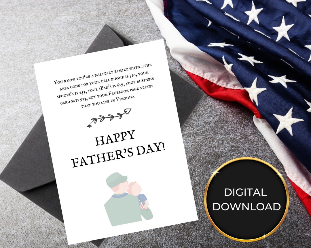 Father's Day Printable Card / Instant Download PDF / Card Template ...