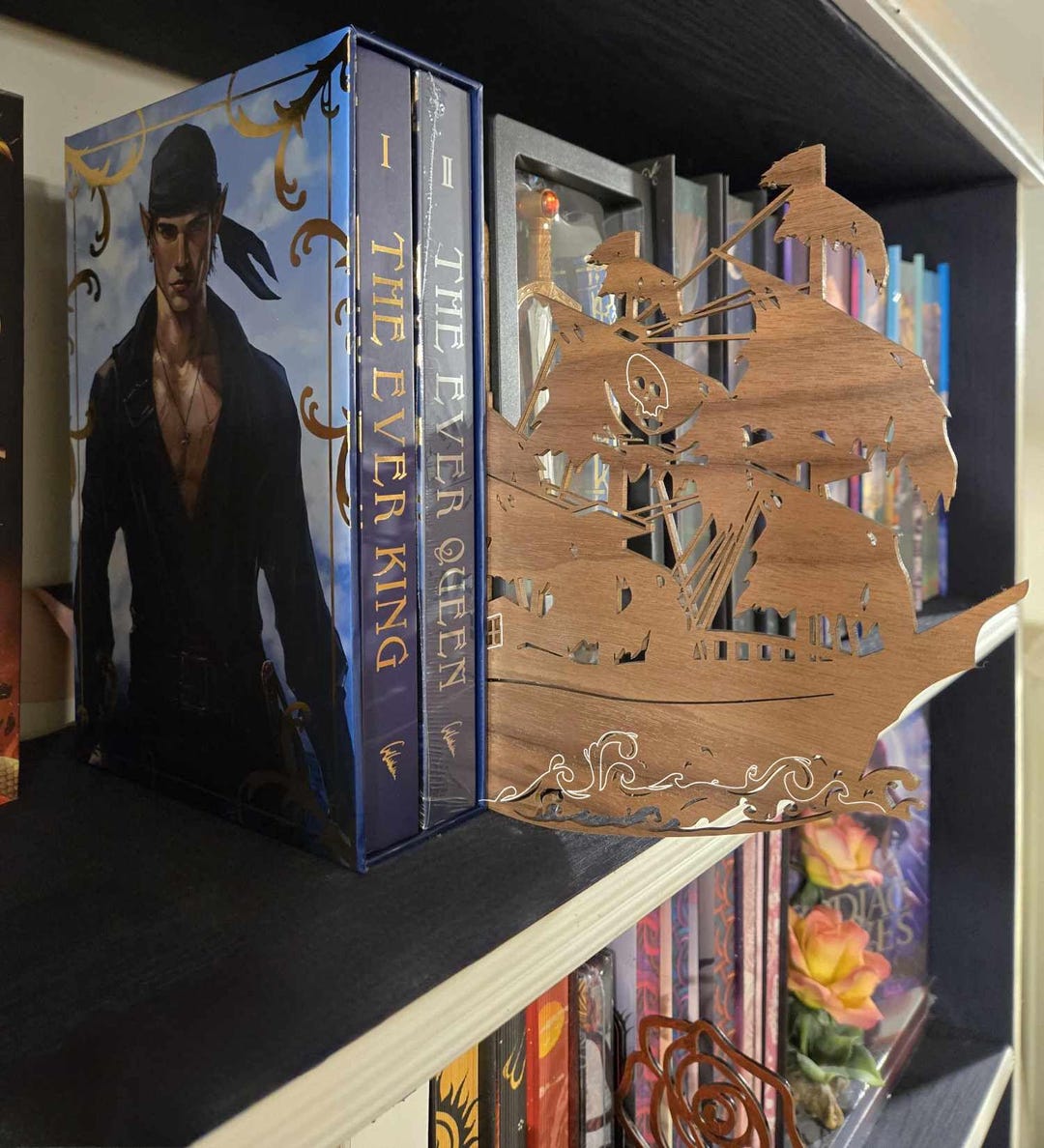 Wood or Acrylic Pirate Ship Bookshelf Silhouette Insert | Bookish Gift ...