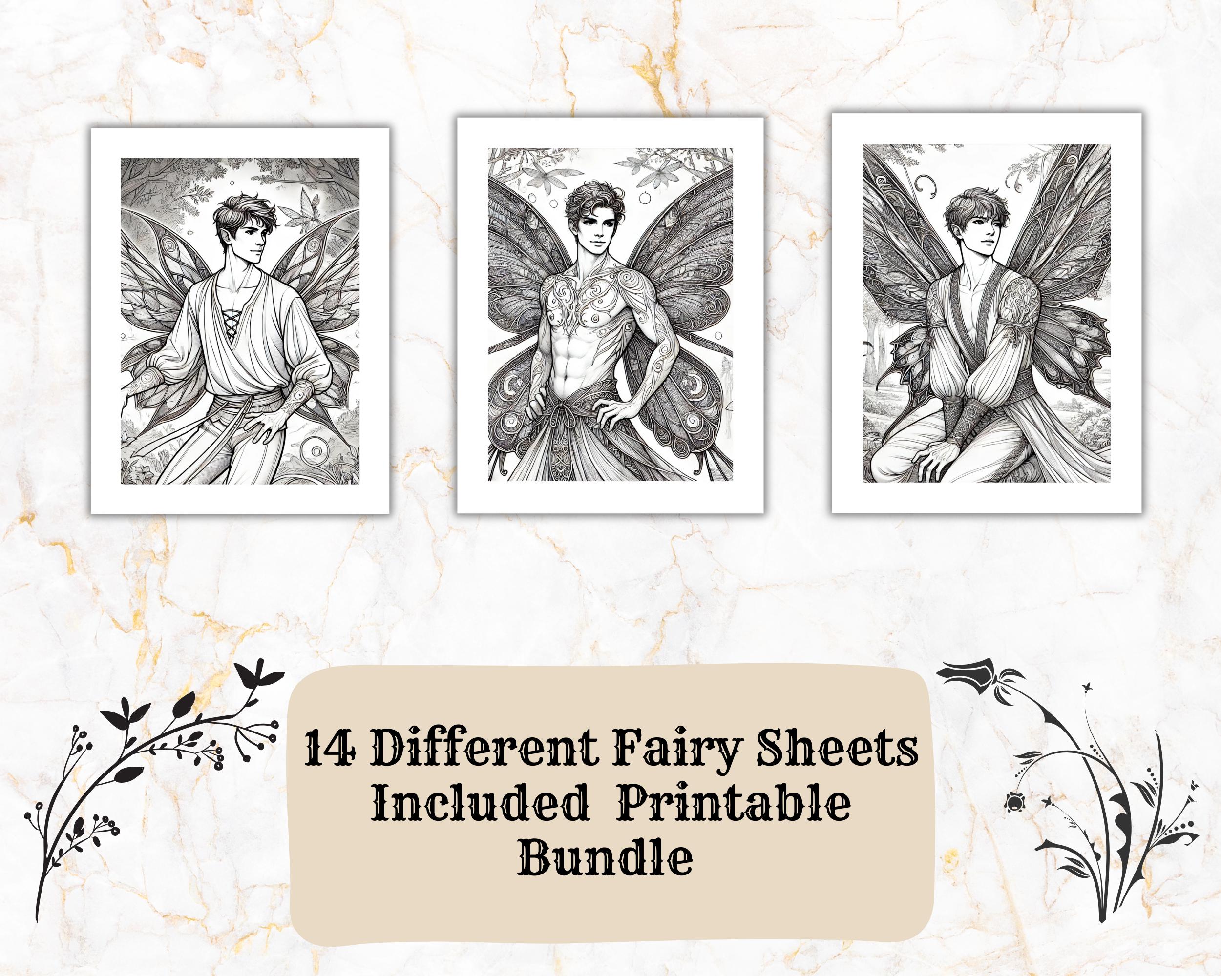 Adult Fairy Coloring Pages for Stress Relief, Fairy Coloring Book ...