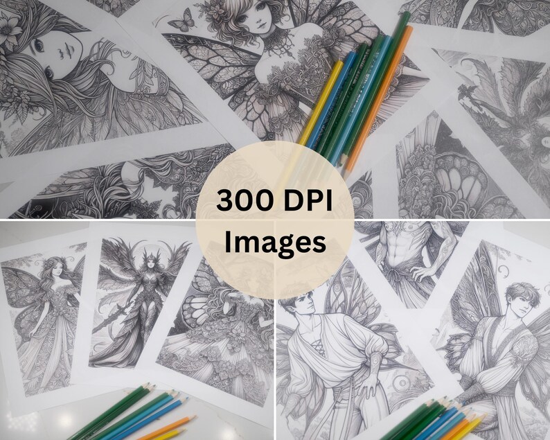 Adult Fairy Coloring Pages for Stress Relief, Fairy Coloring Book ...