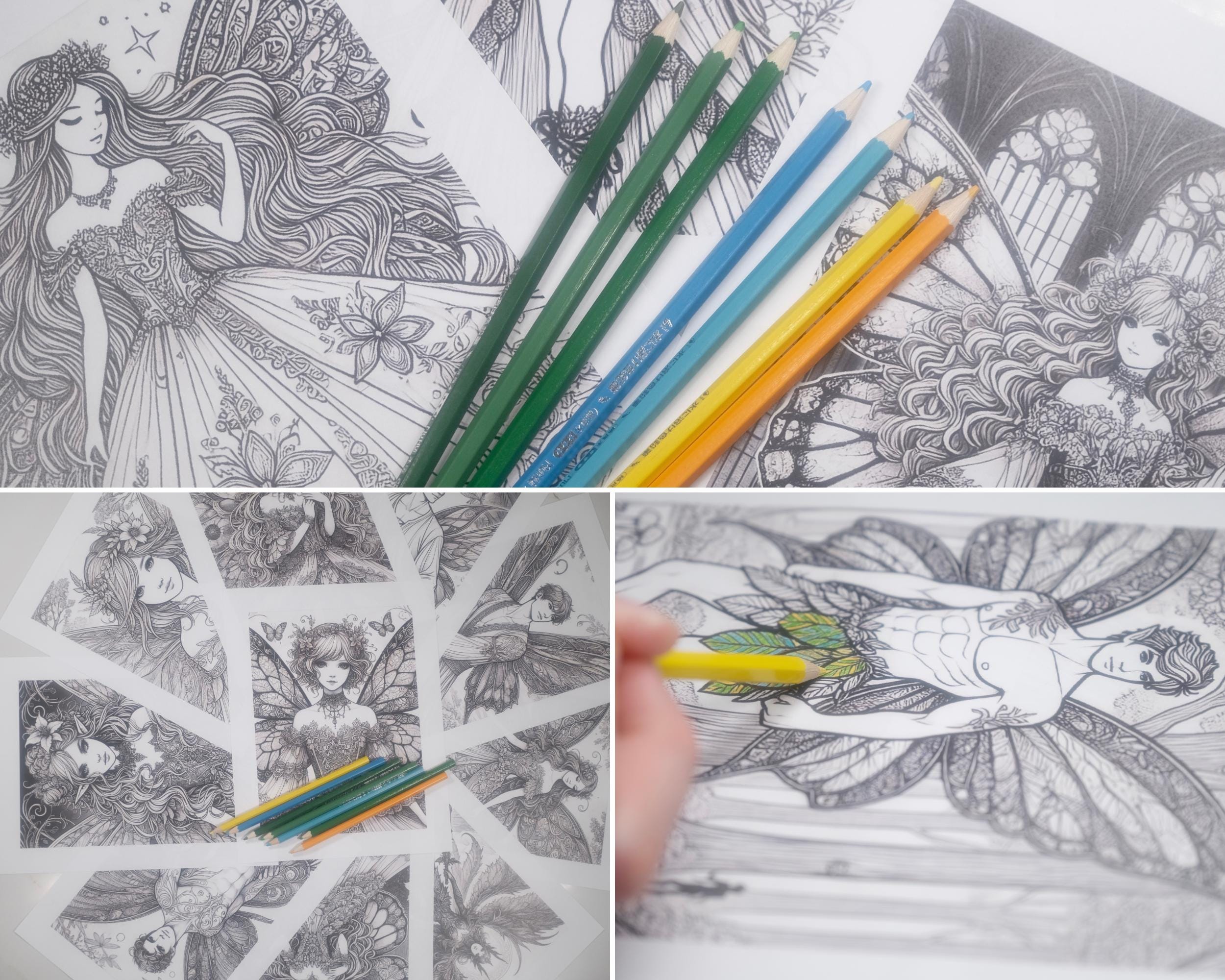 Adult Fairy Coloring Pages for Stress Relief, Fairy Coloring Book ...