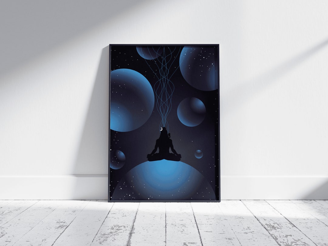 Cosmic Lord Shiva , Yoga Poster, Meditation Lord Shiva Poster, Adiyogi ...