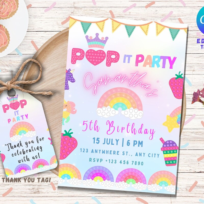 Popit Invitation - Etsy
