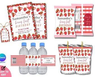 Princess Party Birthday Bundle Template Editable in Canva | Invitation ...