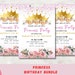 Princess Party Birthday Bundle Template Editable in Canva | Invitation ...