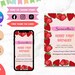 Berry First Birthday Invitation Canva Template | Strawberry Birthday ...