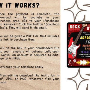 Editable Rockstar Music Birthday Invitation Birthday Invites Template ...