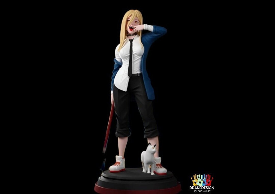 Power Figurine of Girl Holding Scythe 3D Print Model Chainsaw - Etsy ...