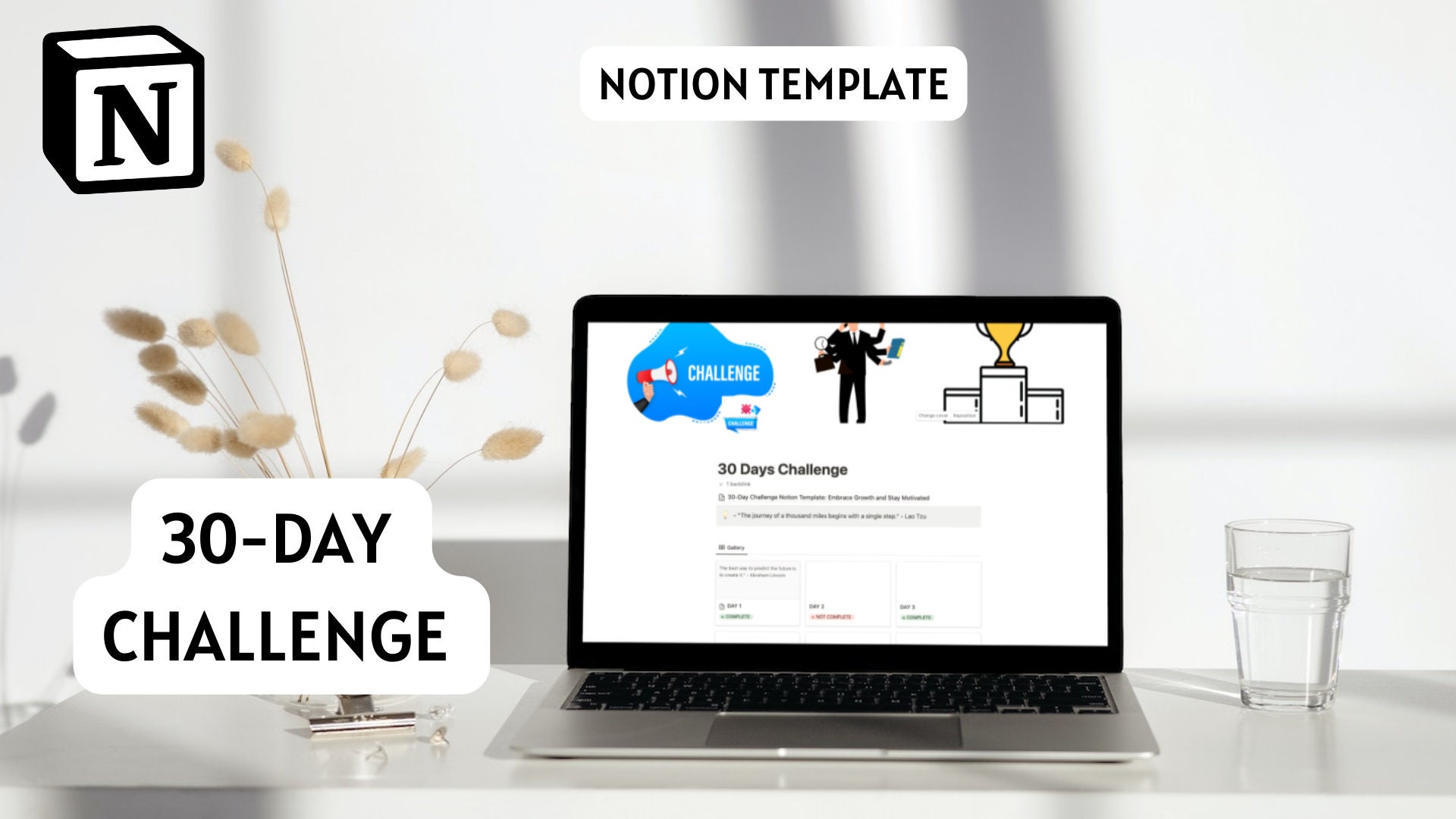 Notion Template 30 Days Challenge Habit Tracker Routine - Etsy