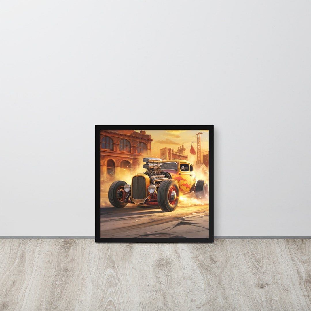 Hot Rod Art Print | Supercharged Motor With Blower | Matte Finish ...