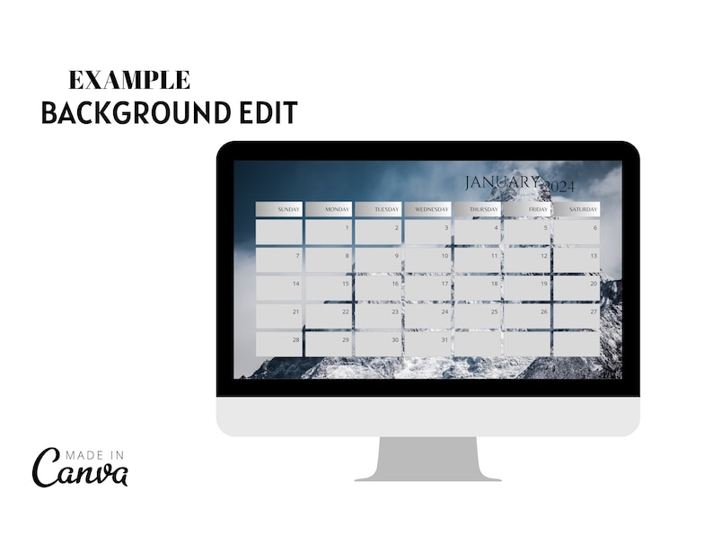 2024 Calendar Canva Template - 100% Editable - Etsy