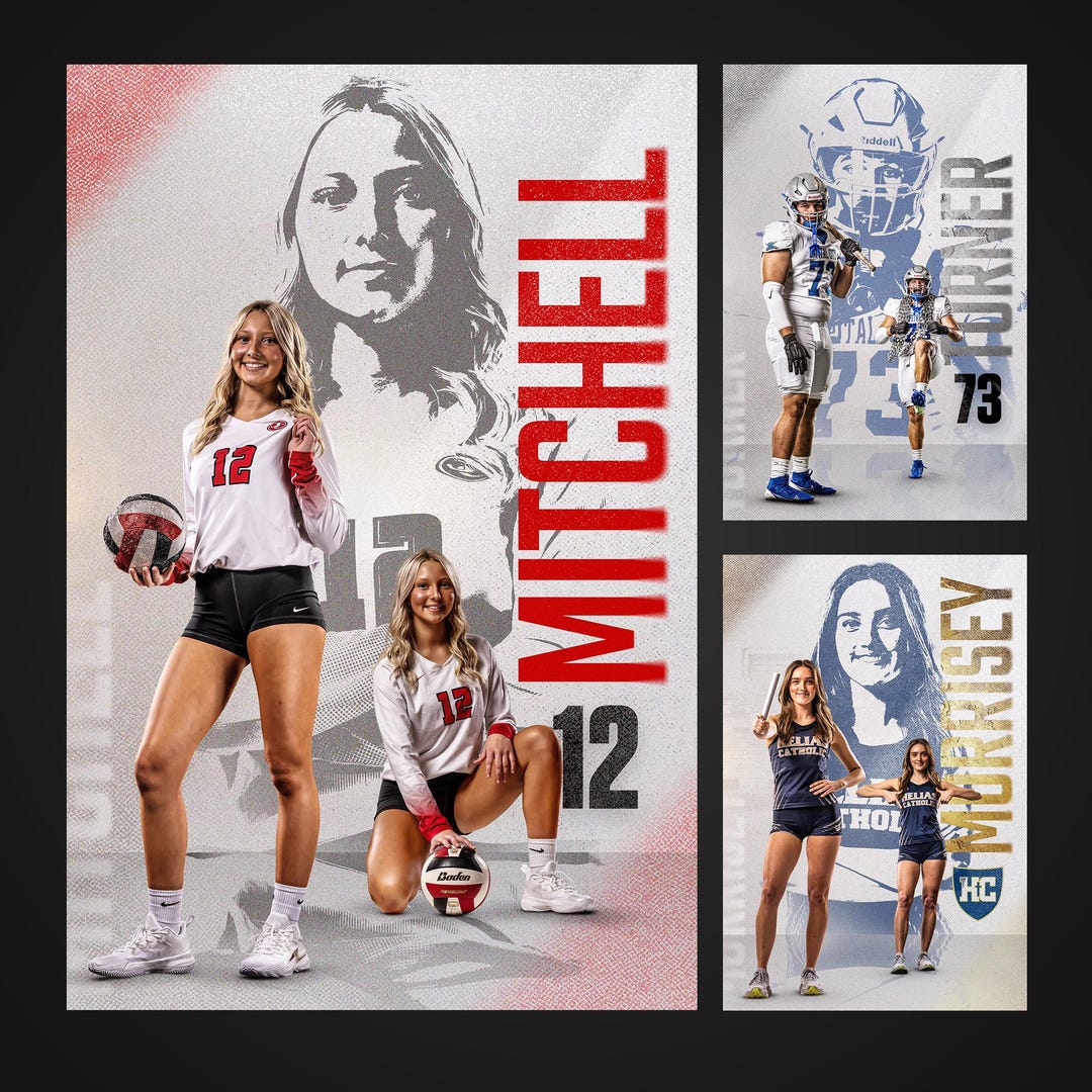 Senior Sports Poster Template: Editable Photoshop PSD Design - Etsy