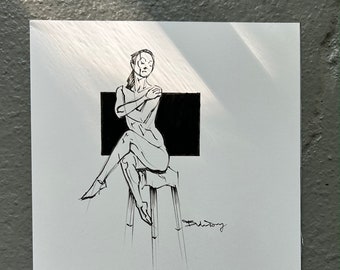 Pen and Ink Figure Drawing - Etsy