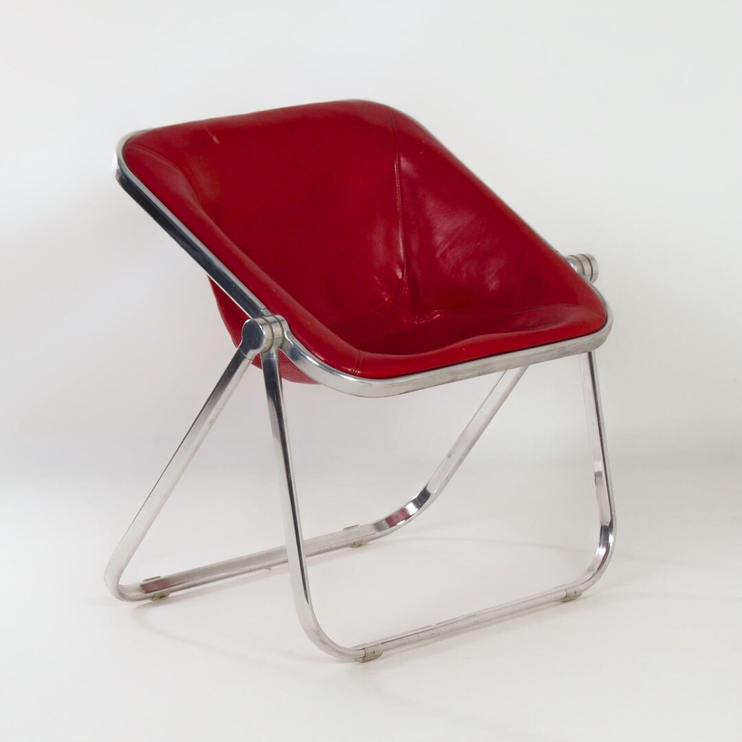 Plona Chair in Red Leather by Giancarlo Piretti for Castelli, 1970s - Etsy