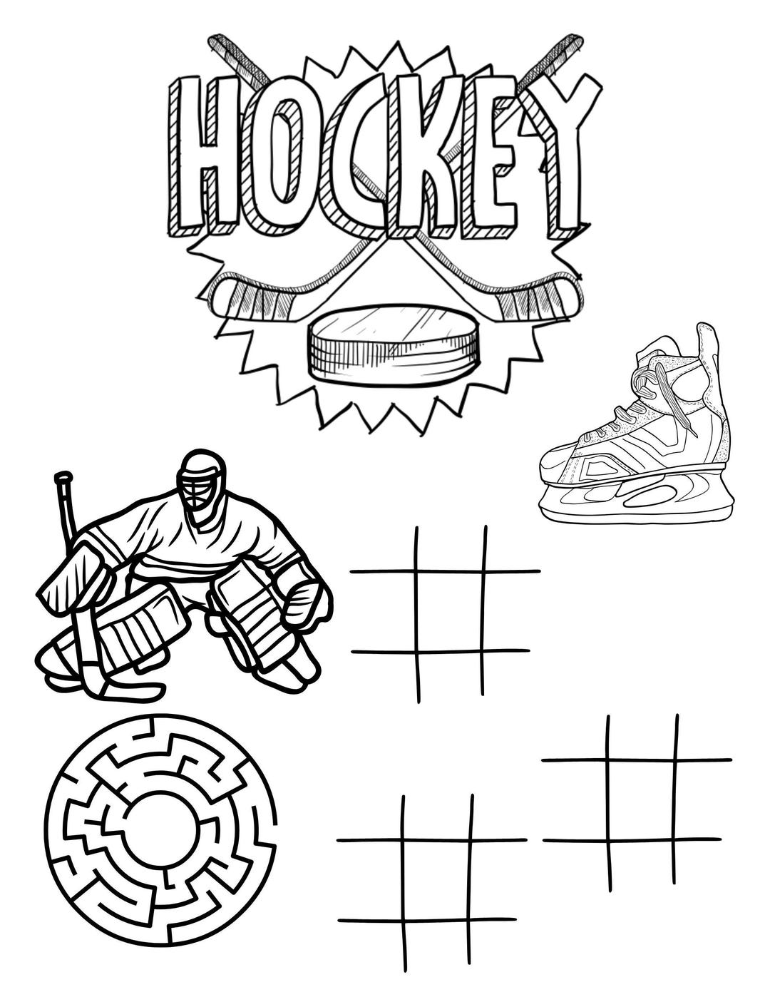 Hockey Birthday Party Activity Sheets | Printable Games Bundle for Kids ...