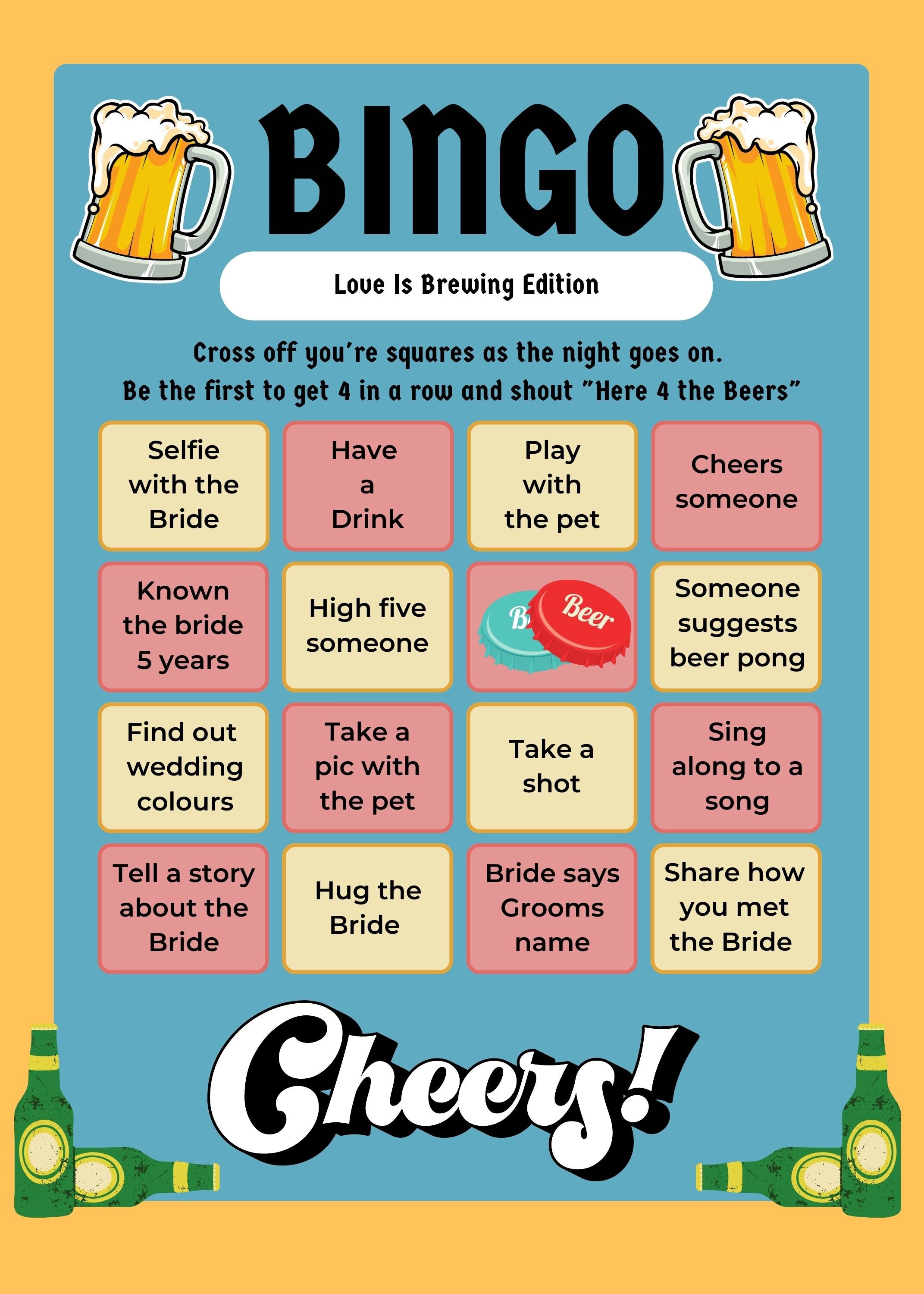 Bachelorette Brewery Party Bundle Beer Bash Invite, Bingo, Signs ...