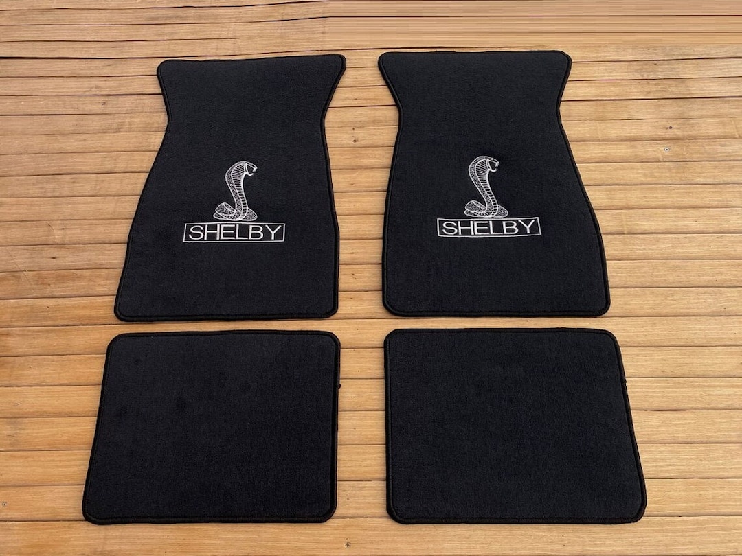 For Ford Mustang Shelby Cobra Floor Mats Carpet Black Set Of4 1965 73 Etsy