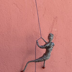 Rock Climbing Gift, Wire Sculpture, Wall Sculpture Art, Man Sculpture ...