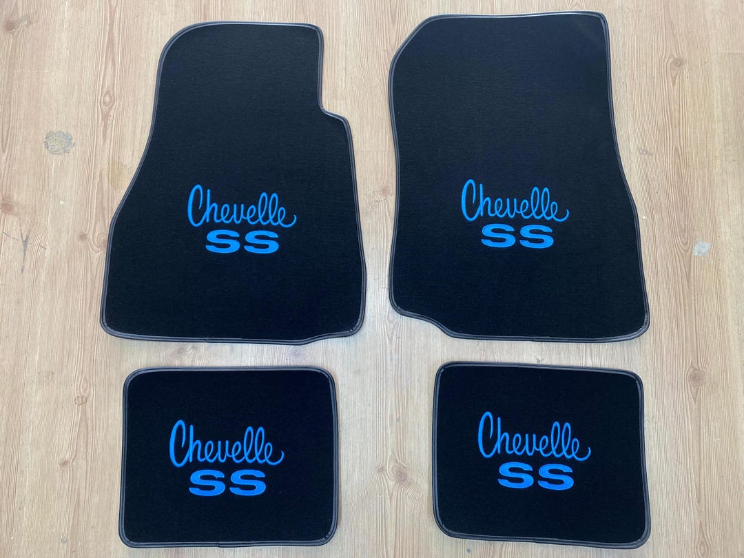 For Chevy Chevelle SS 396 Floor Mats Carpet Black Blue Embroidered ...