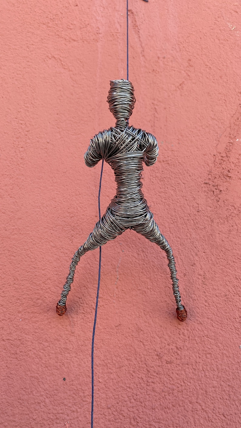 Rock Climbing Gift, Wire Sculpture, Wall Sculpture Art, Man Sculpture ...