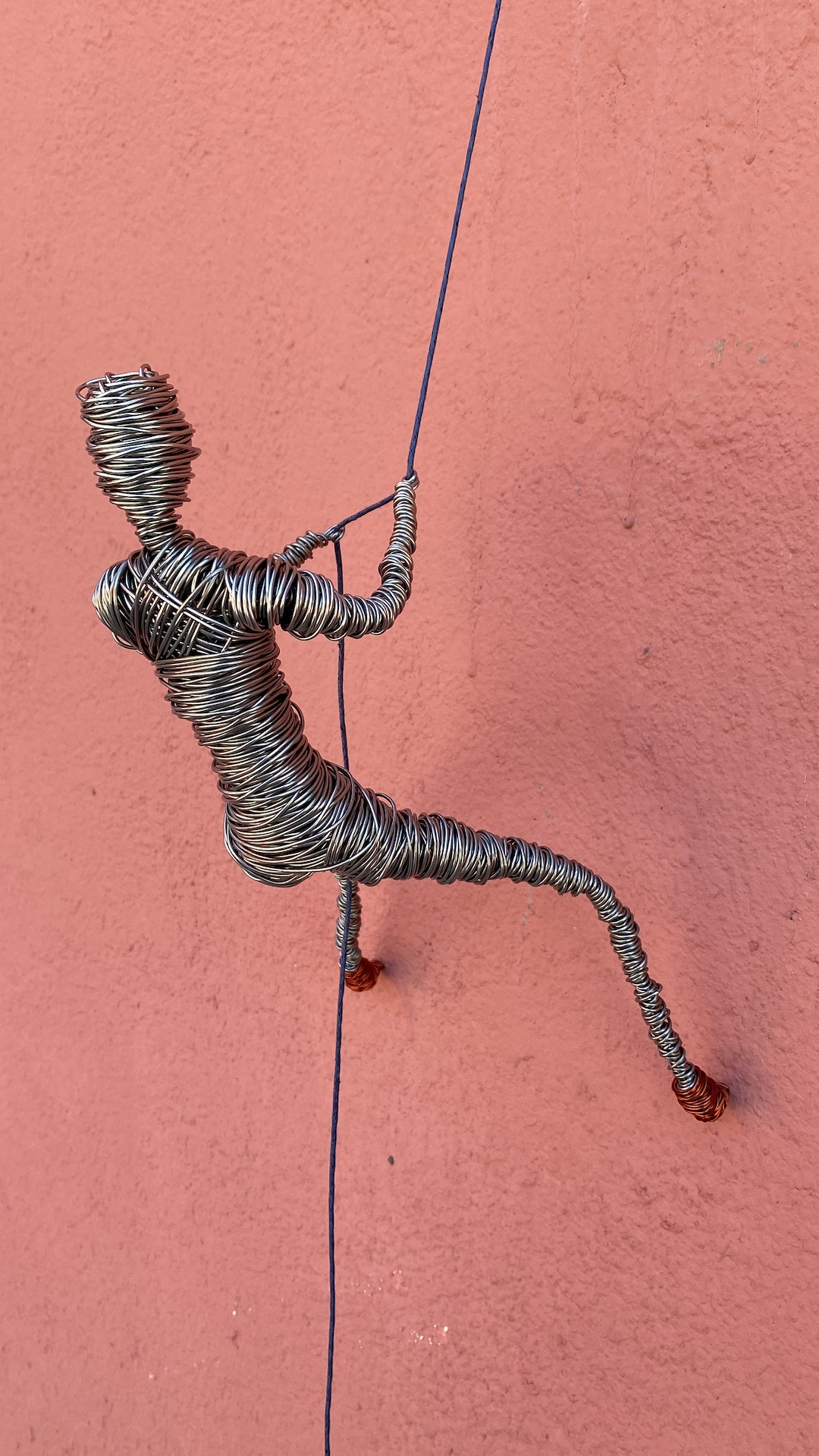 Rock Climbing Gift, Wire Sculpture, Wall Sculpture Art, Man Sculpture ...