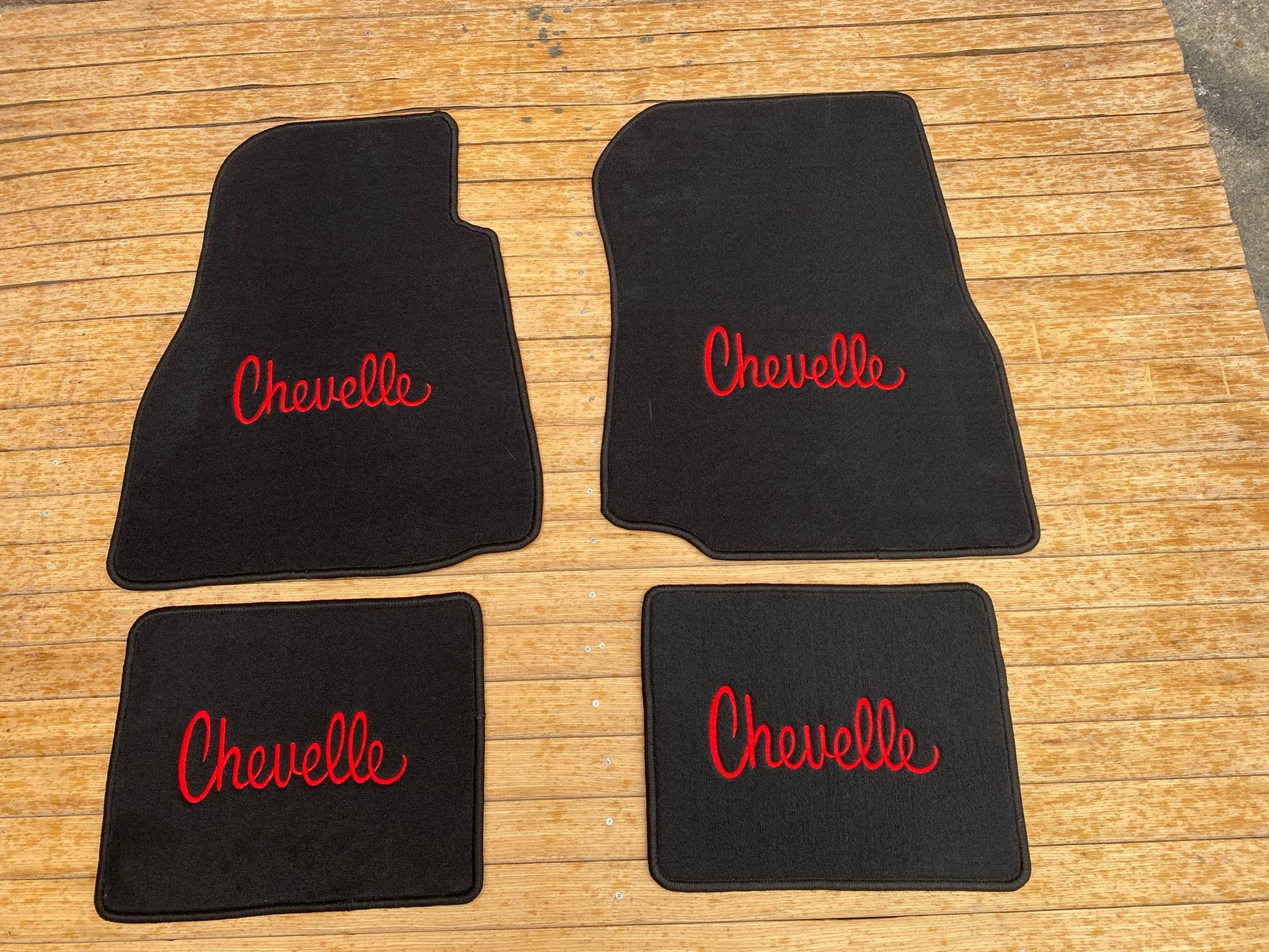For Chevy Chevelle SS Floor Mats Carpet Black Red Embroidered Letter 4pcs 1968 1972 Etsy