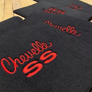 For Chevy Chevelle SS Floor Mats Carpet Black Red Embroidered Letter ...