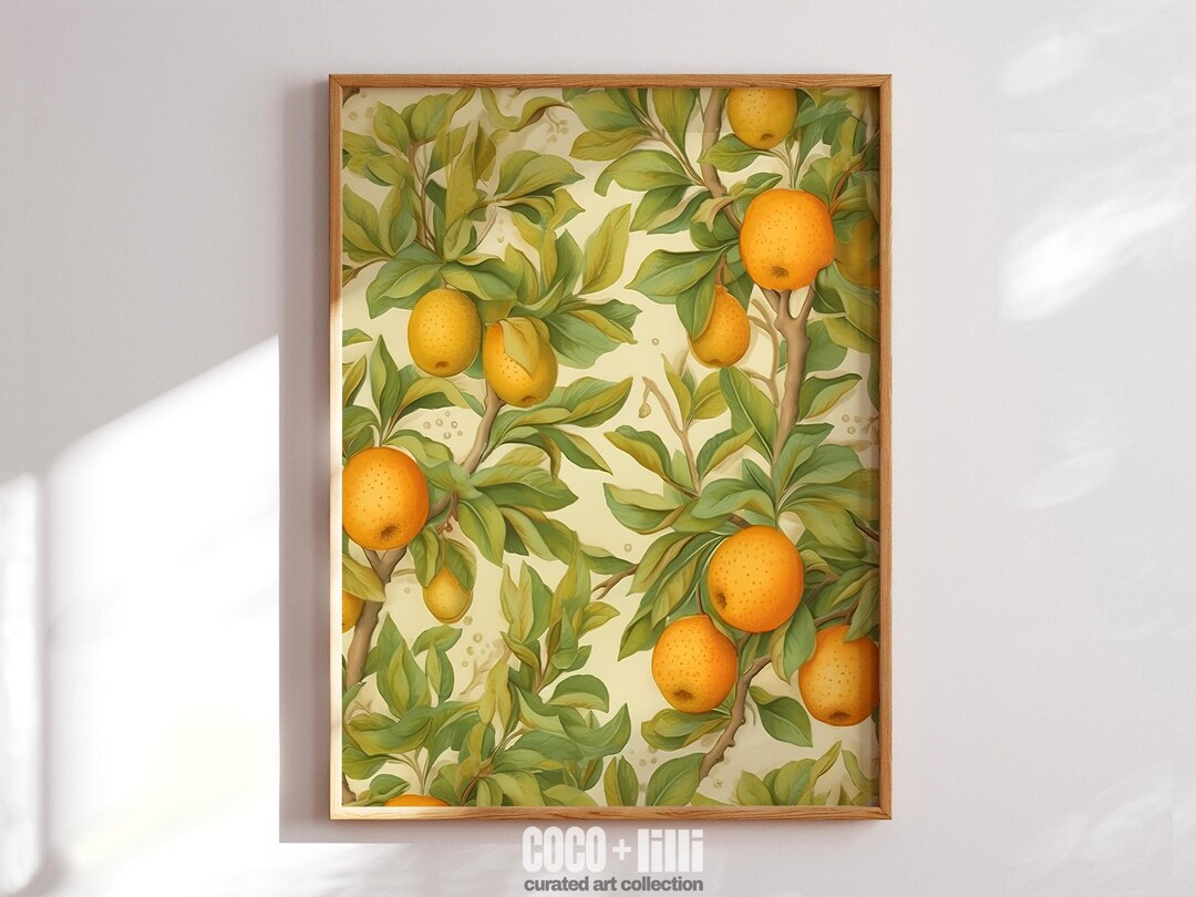 William Morris Print Lemon Tree Wall Art Lemons Botanical Painting ...