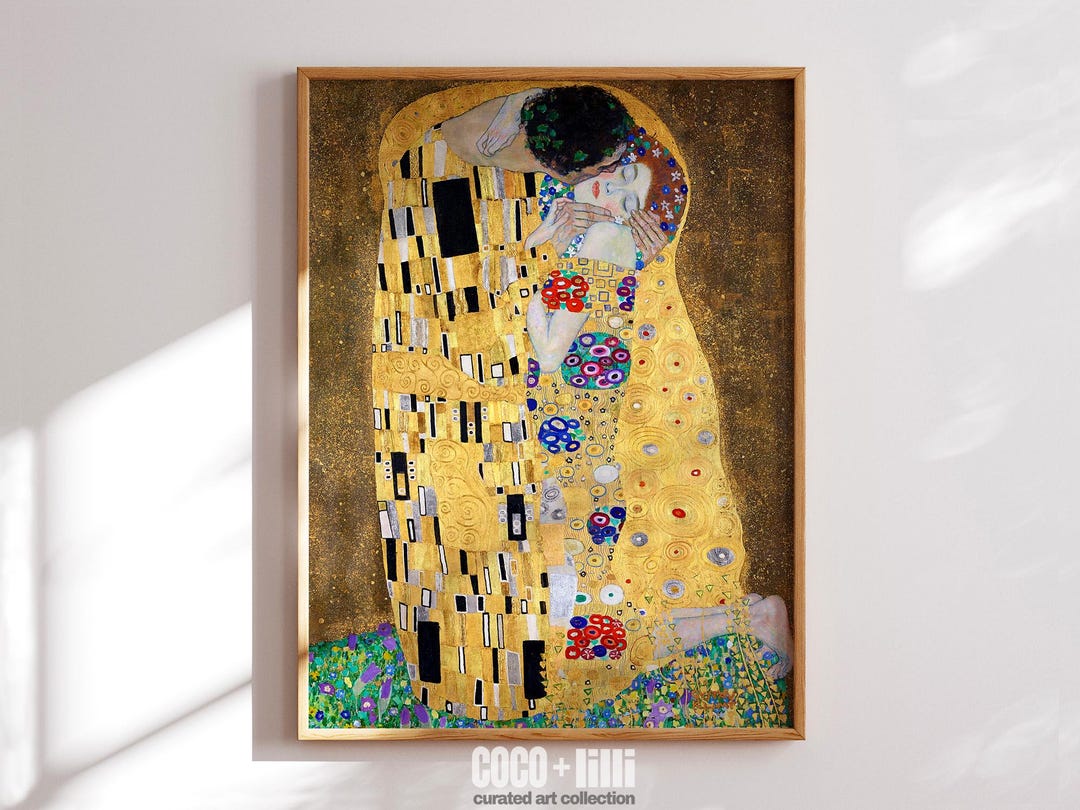 Gustav Klimt Print the Kiss Famous Artist Print Klimt Gold Painting ...