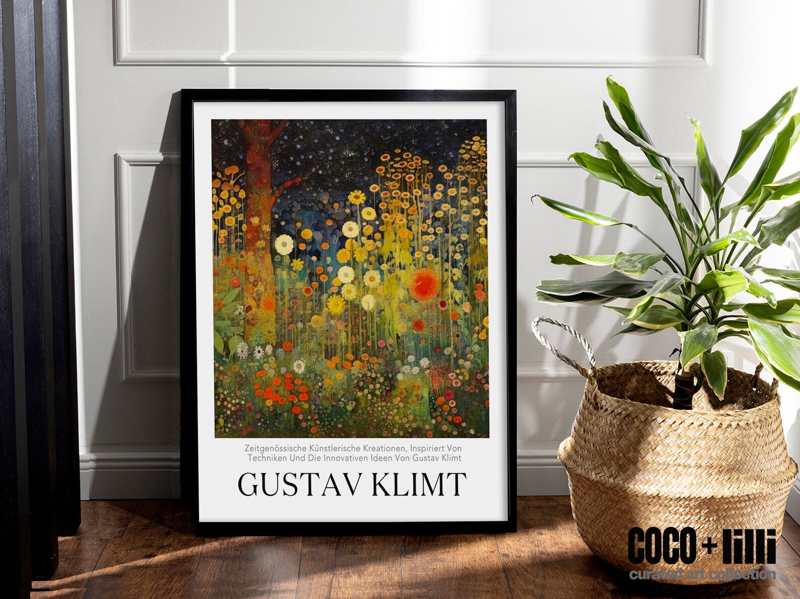 Gustav Klimt Botanical Wall Art Dark Cottagecore Oil Painting Nature ...