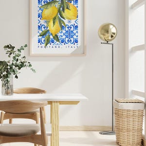 Italian Lemon Watercolor Print Positano Italy Kitchen Wall Art Citrus ...