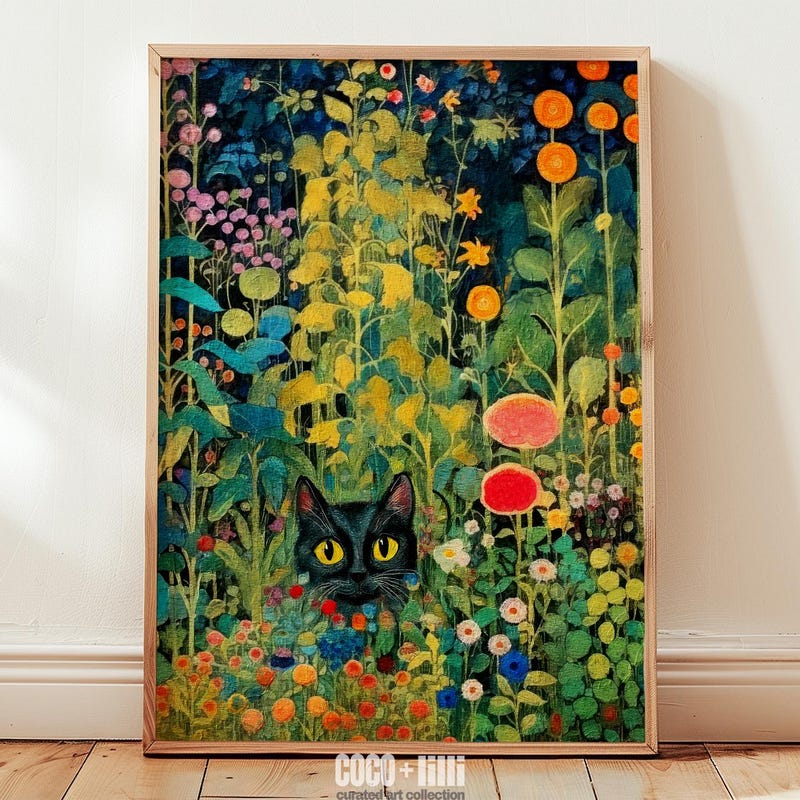 Gustav Klimt Black Cats - Etsy