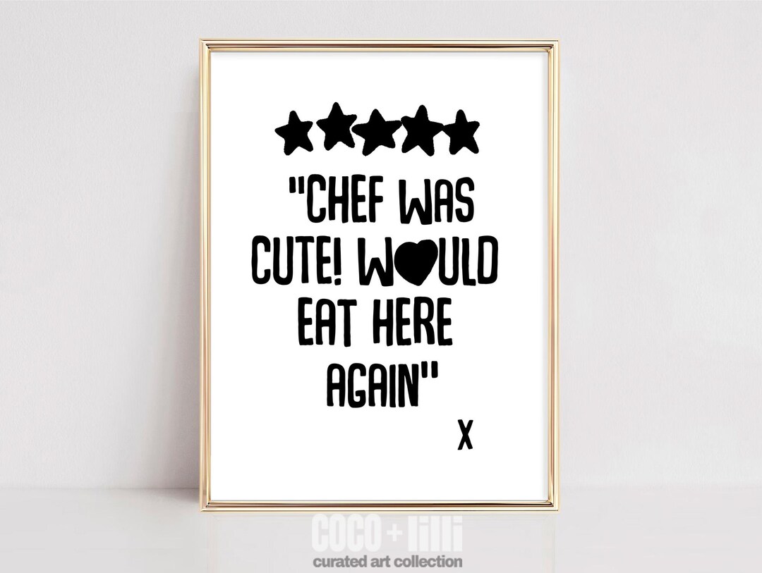 Fun Kitchen Wall Art Cute Chef Print Kitchen Art Print Kitchen Wall ...