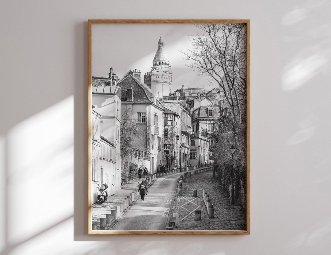 Paris Poster Black and White Travel Poster Vintage Photograph City Wall ...