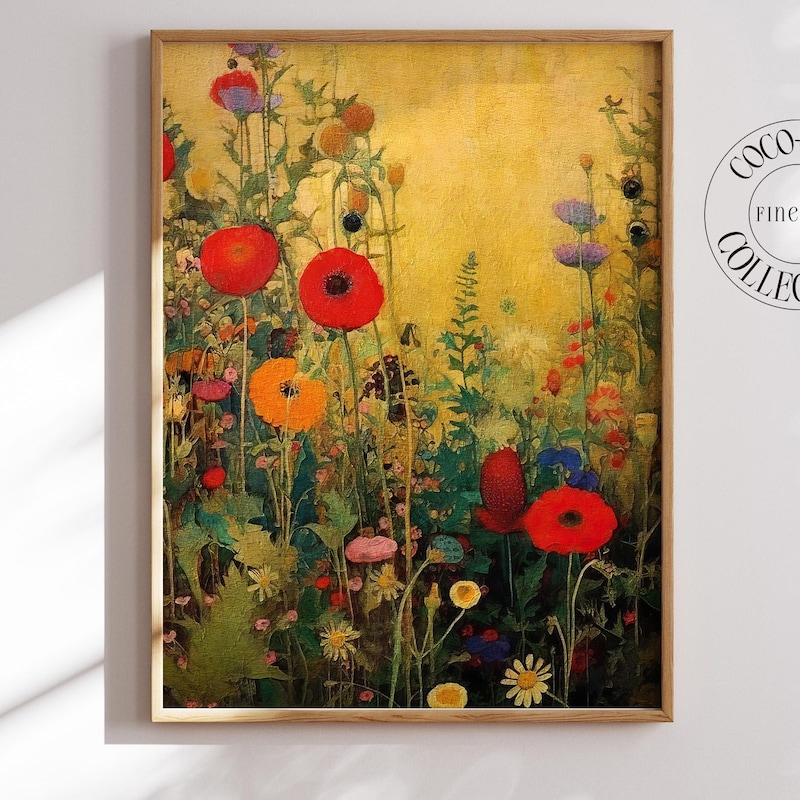 Klimt Poppy Prints - Etsy