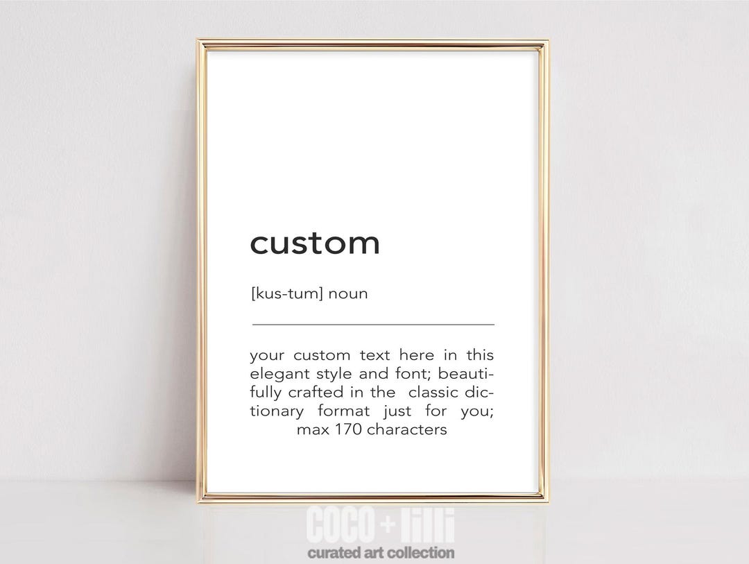 Custom Definition Print Custom Quote Personalized Wall Art Personalized ...