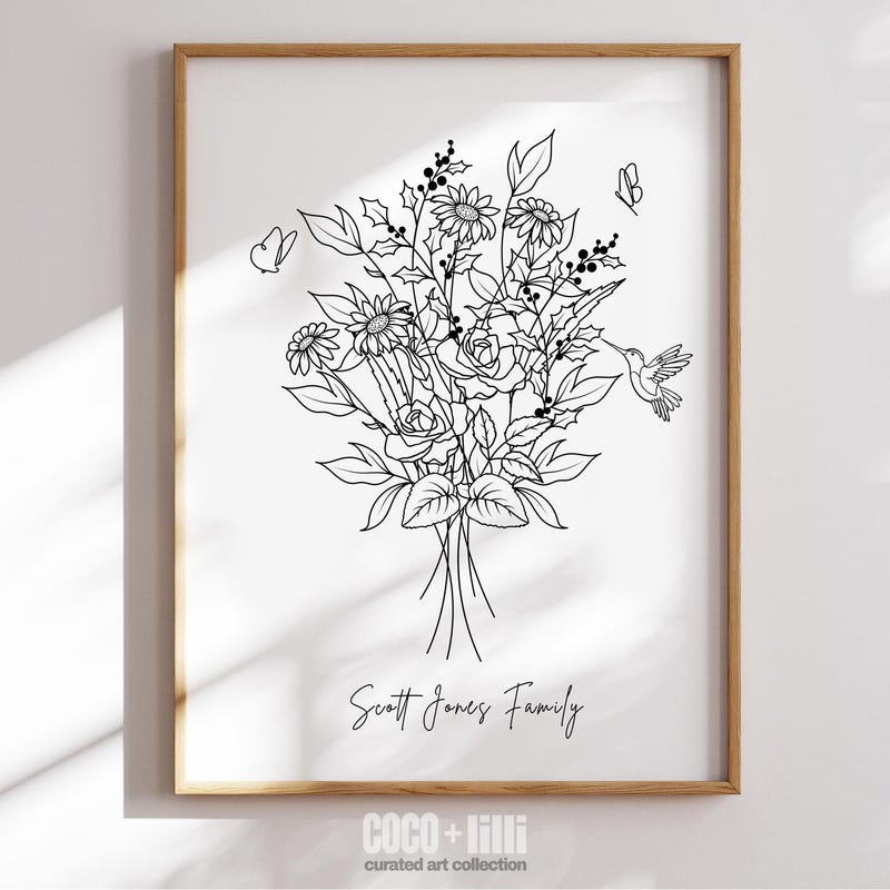 Flower Drawing - Etsy